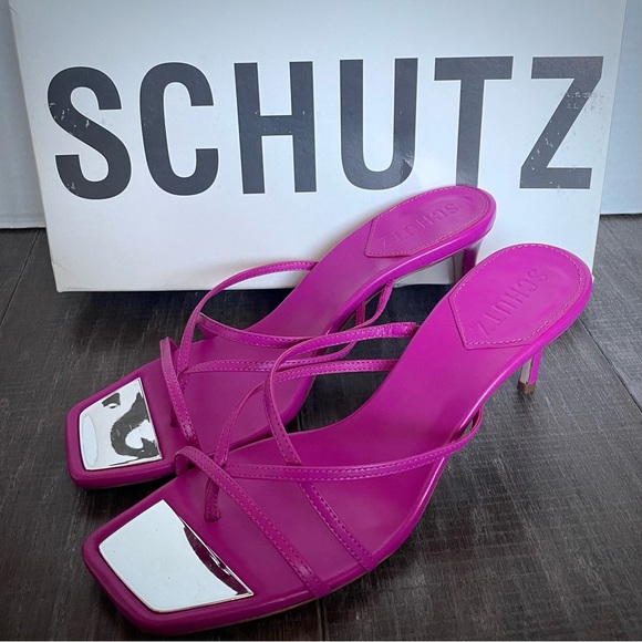 SCHUTZ | Shoes | Schutz Tyna Very Pink Strappy Heels Sz 75 | Poshmark